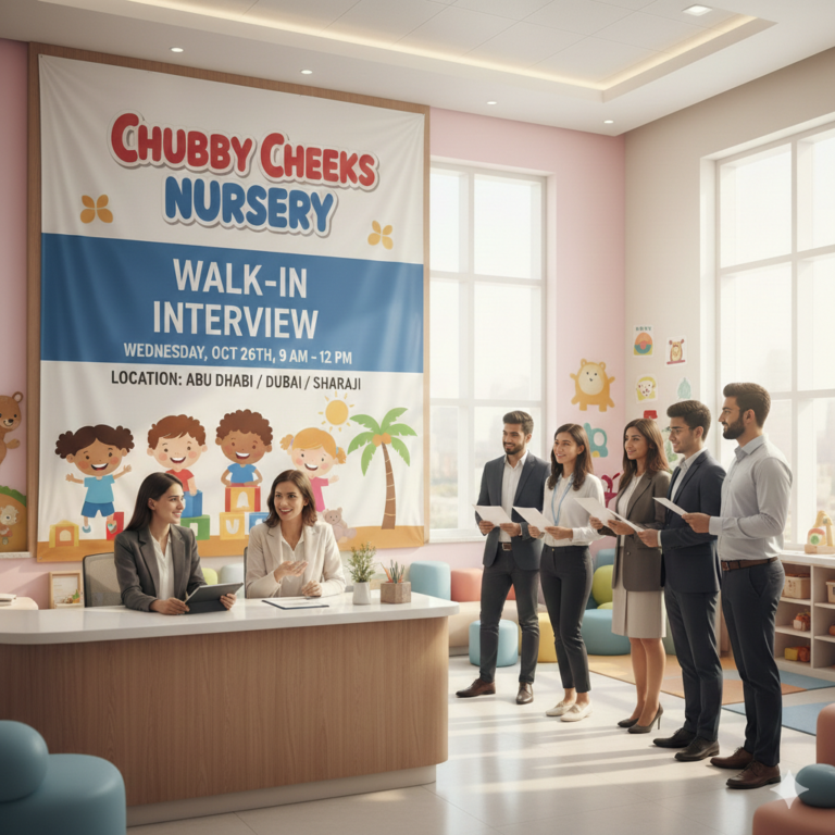 Chubby Cheeks Nursery Walk-In Interview in UAE - Pravasi News Daily