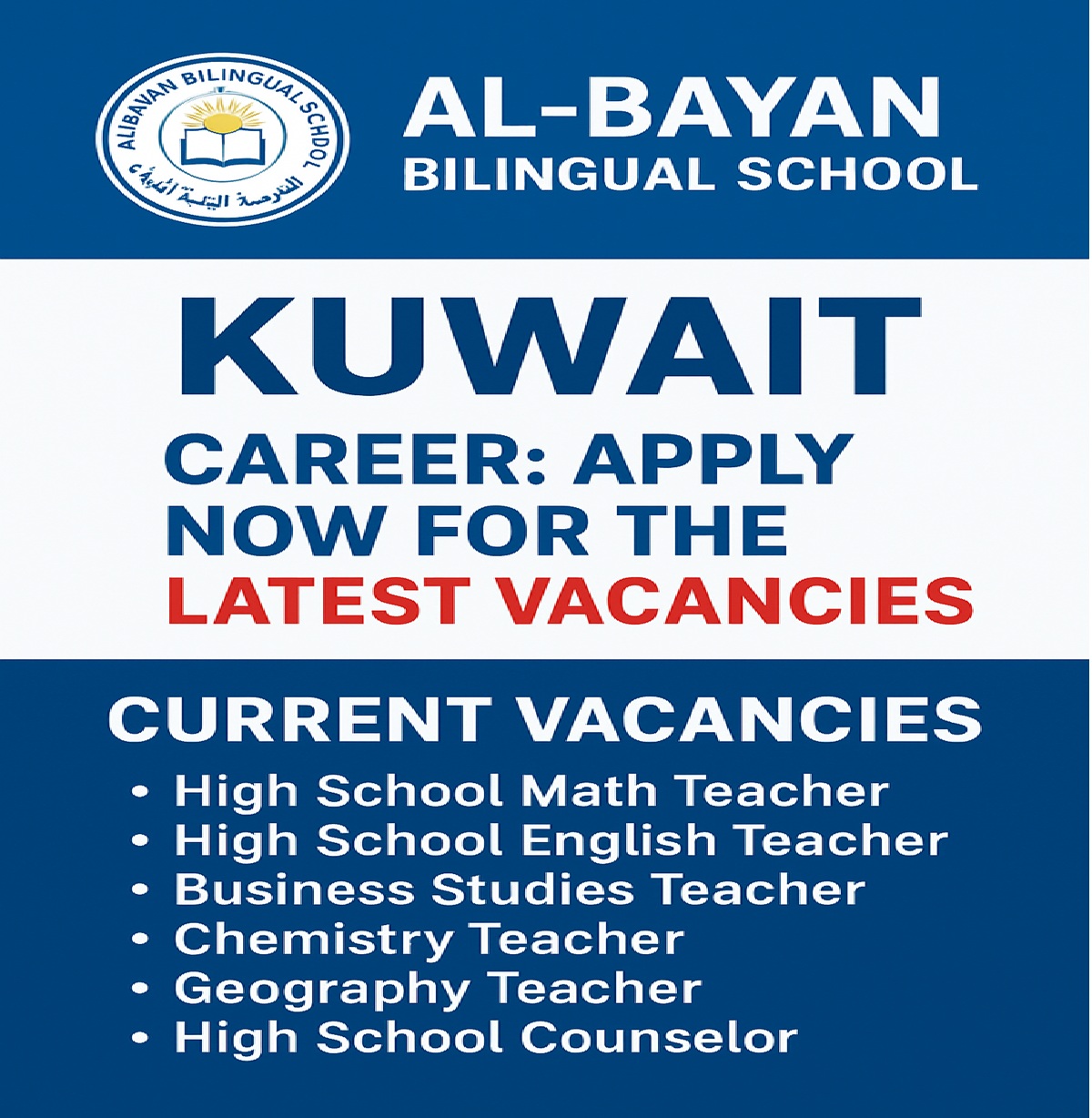 Al-Bayan Bilingual School Kuwait Careers 2026