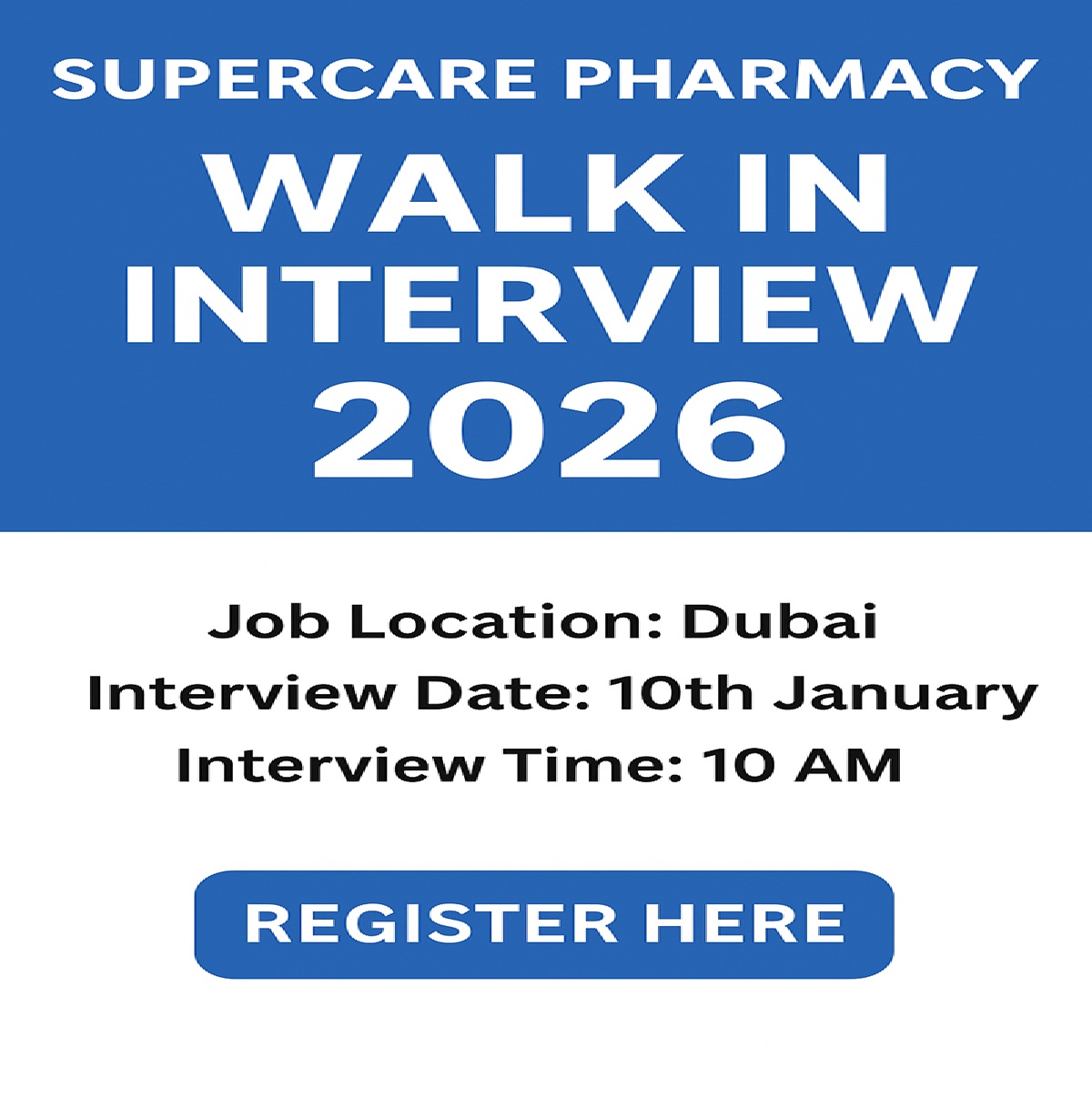 Supercare Pharmacy Dubai Walk-In Interview