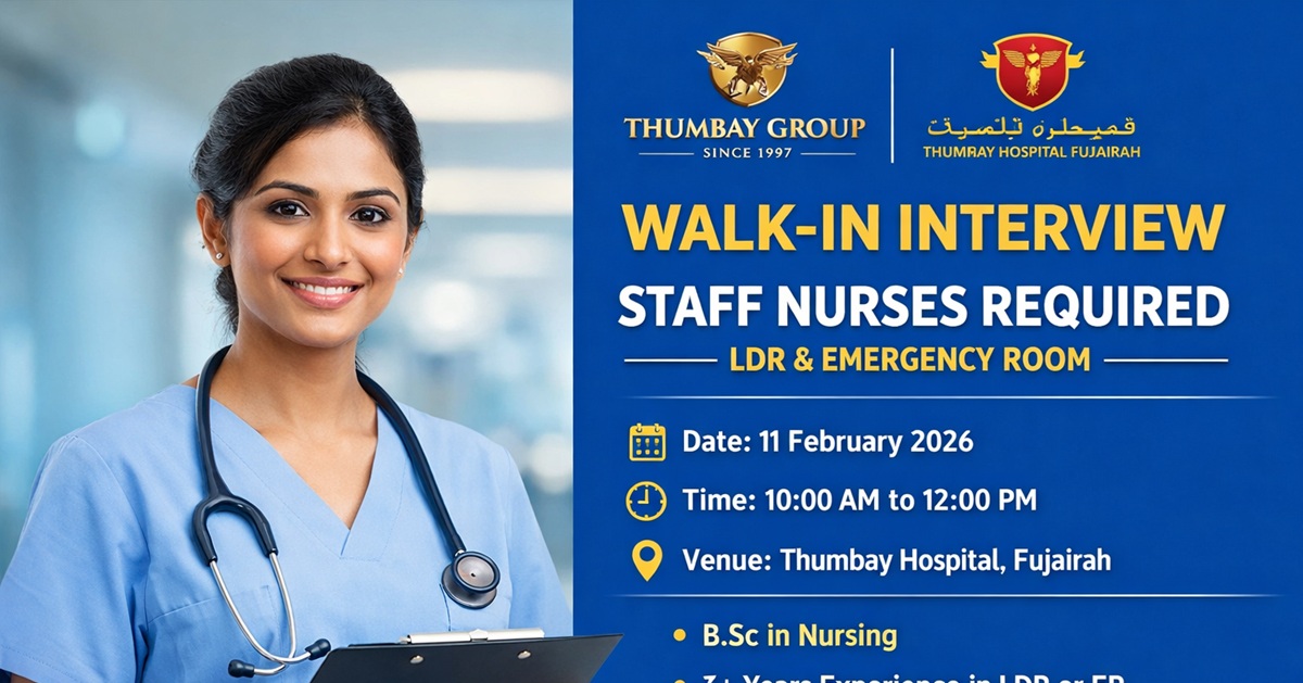 Thumbay Group Announces Walk-In Interview