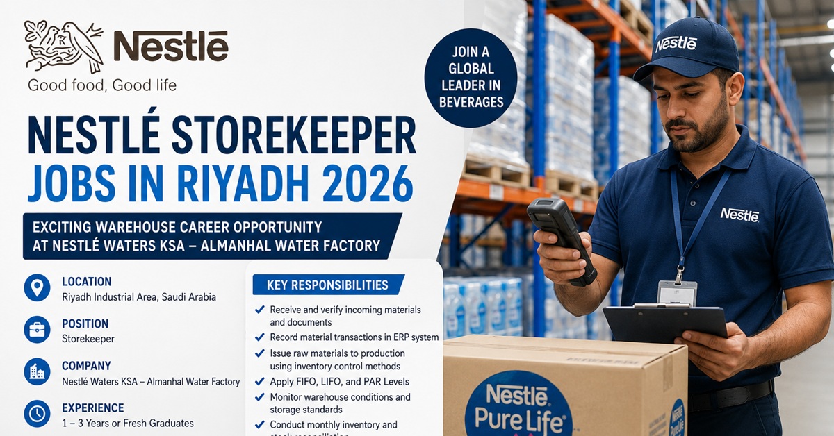 Nestlé Storekeeper Jobs